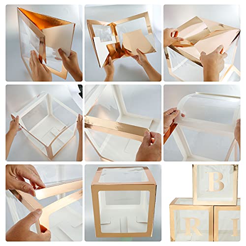 Rose Gold BRIDE Bal BRIDE Balloon Boxes Set,Bridal Shower Decorations ...