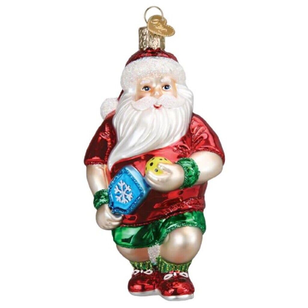 Amazon.com: Old World Christmas Pickleball Santa Glass Blown Ornamnet ...