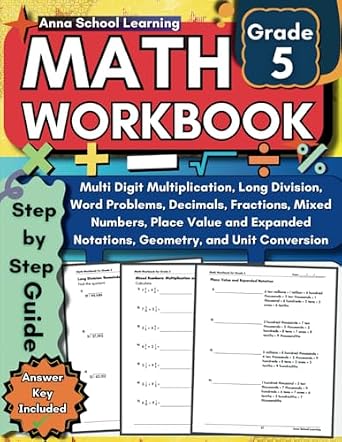 Math Workbook Grade 5: with Multiplication, Division, Place Value ...