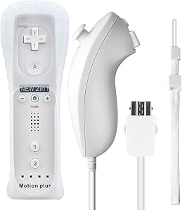 2in1 Built in Motion Plus Remote and Nunchuck Controller with Silicon ...