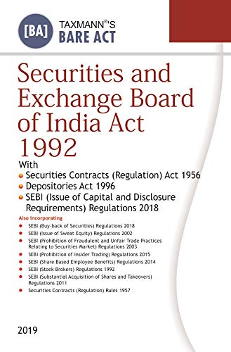Buy Securities and Exchange Board of India Act 1992 (Bare Act) (2019 ...