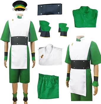 Amazon.com: Generic Toph Cosplay Costume Anime Adult Men Green Outfit ...