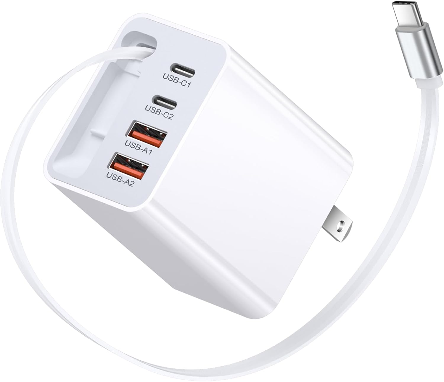 Amazon.com: OKRAY 40W USB C Charger with Retractable USB C Cable, 4 ...