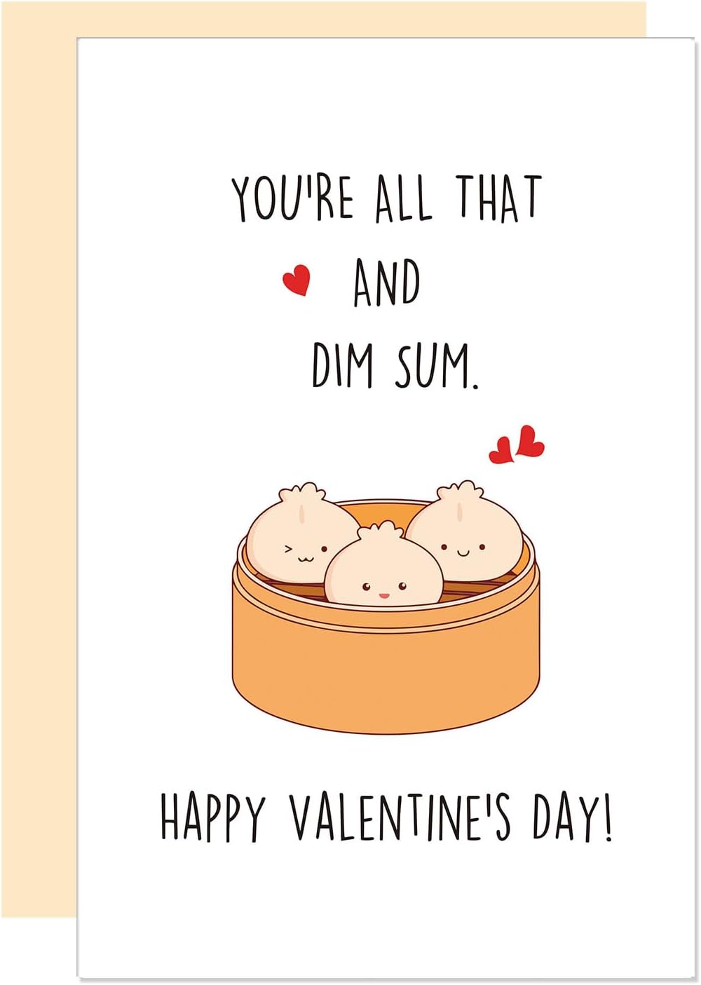 Amazon.com : Ure Tenk Dim Sum Inspired Valentine's Day Card, Funny Food ...