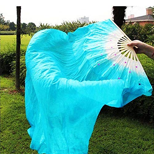 Kisbeibi Long Dance Fan, Hand Belly Dance Bamboo Fan, Yangko Fan Silk ...