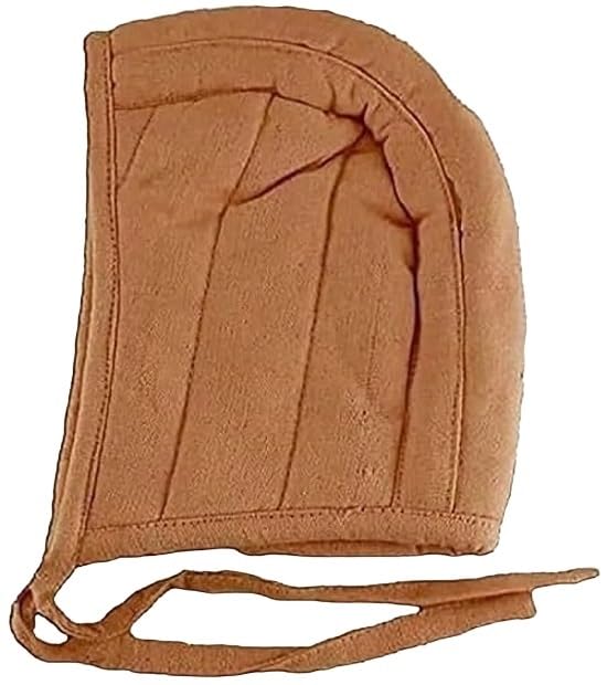 Amazon.com: Handmade medieval arming cap Cotton padded head hood Brown ...
