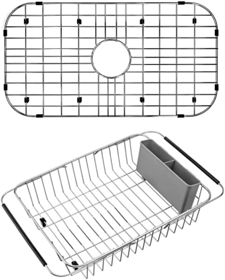 SANNO Kitchen Sink Grate Stainless Steel Sink Protector Over The Sink ...