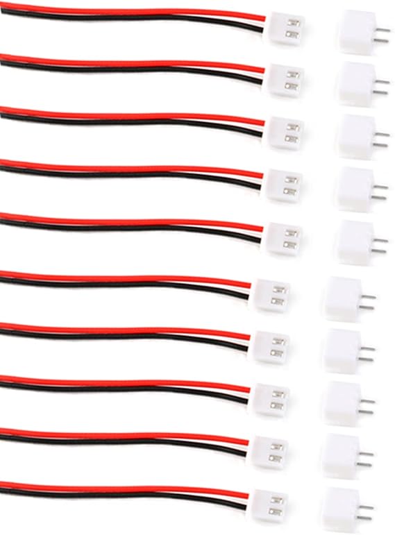 Amazon.com: daier 20 Sets JST XH2.54 Wire Cable Plug Connector, XH 2.54mm Pitch 2Pins Male ...