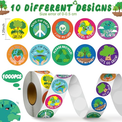Snapklik.com : 1000 Pcs Earth Stickers For Kids Roll Shape Save The ...