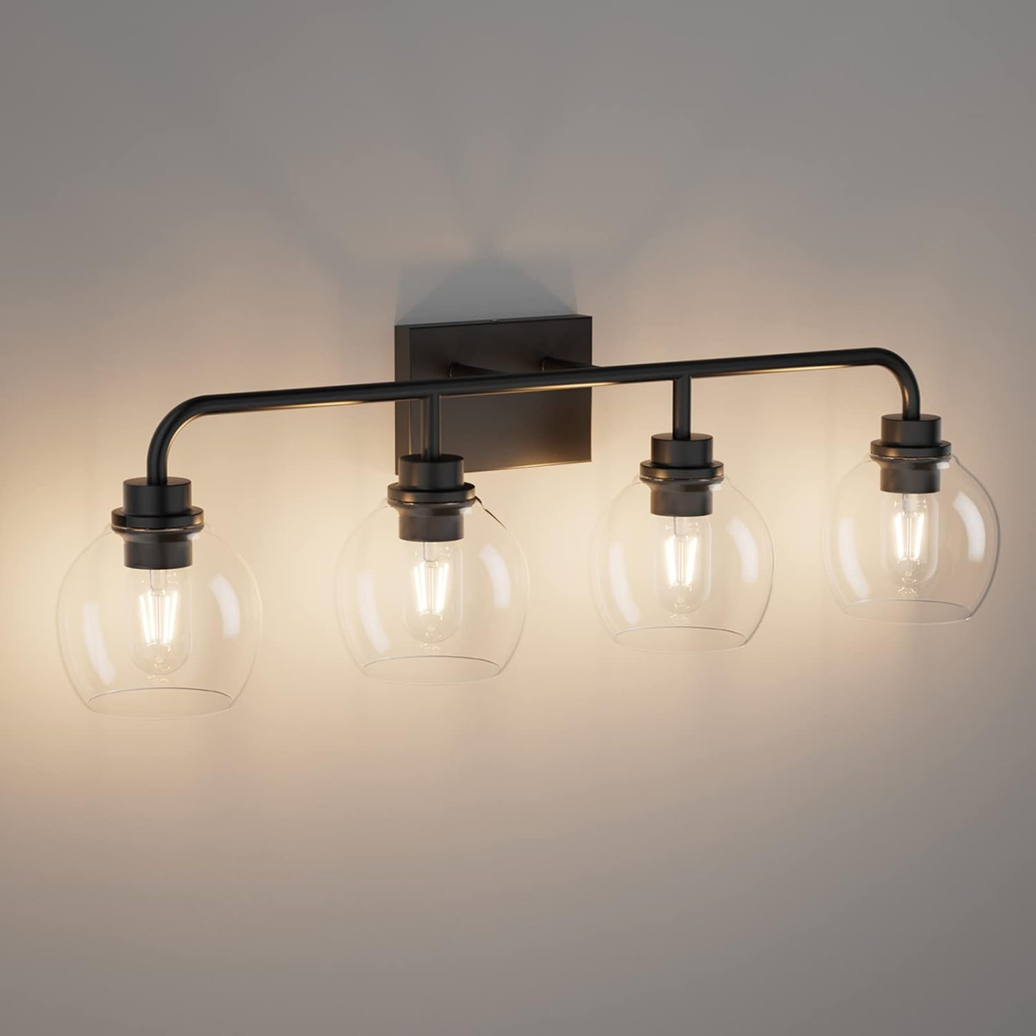 Tipace Industrial Bathroom Vanity Lighting Fixtures 4-Lights Vintage ...