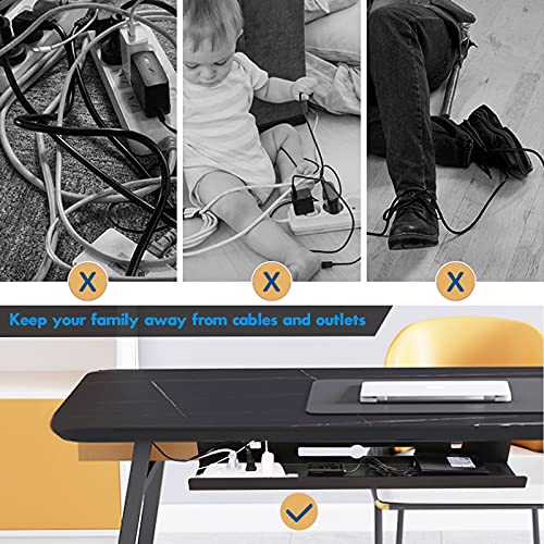 Snapklik.com : 55Inch Solid Metal Cable Management Tray Under Desk Wire ...