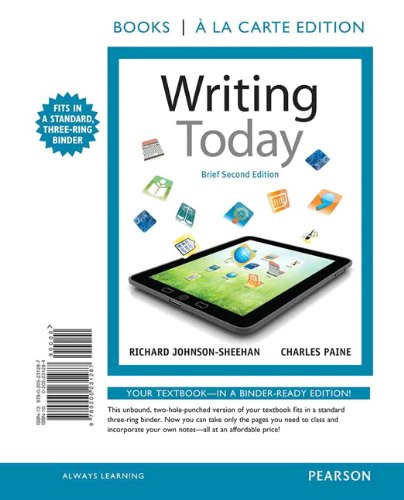 Amazon.com: Writing Today, Brief Edition, Books a la Carte Edition (2nd ...