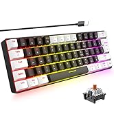 YINDIAO T8 60% RGB Gaming Keyboard and Mouse Combos+Coiled USB C Cable ...