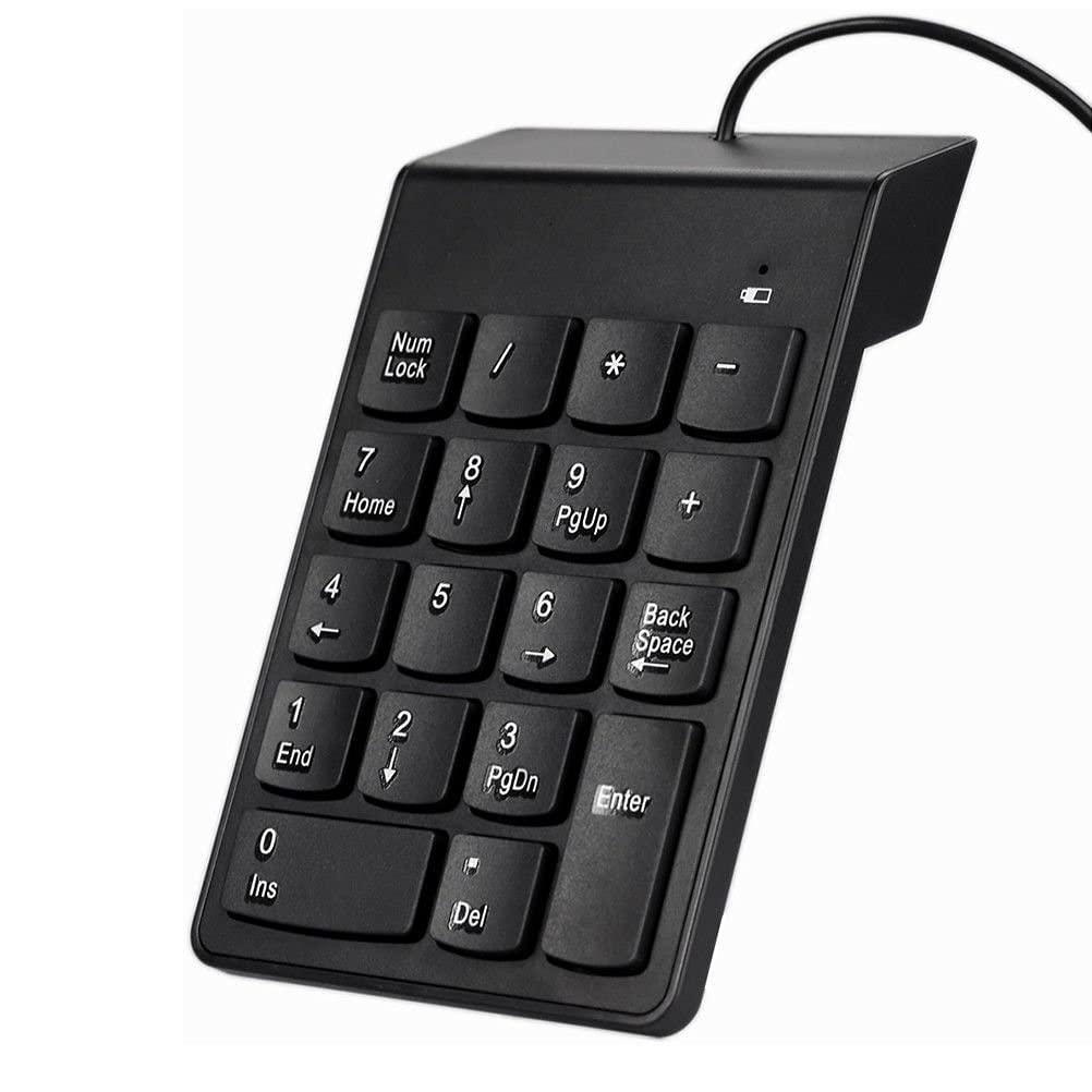USB Numeric Keypad Number Keyboard Pad Wired Plam Size 18 Keys Black ...