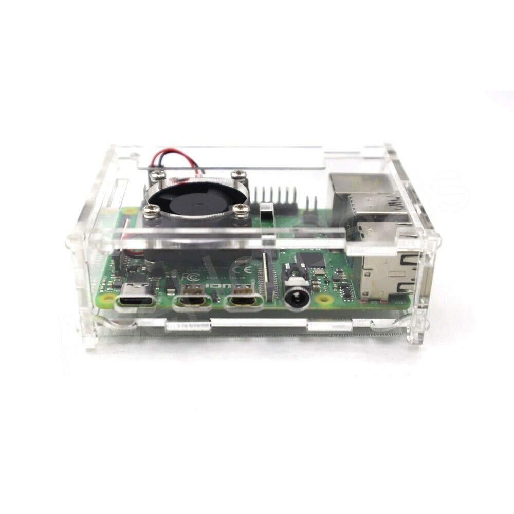Buy Rpi shop Raspberry pi 4 case Model B Acrylic case with Fan ...