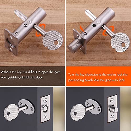DXLing 2 Sets Door Security Rack Bolt Stainless Steel Door Bolts with 2 ...