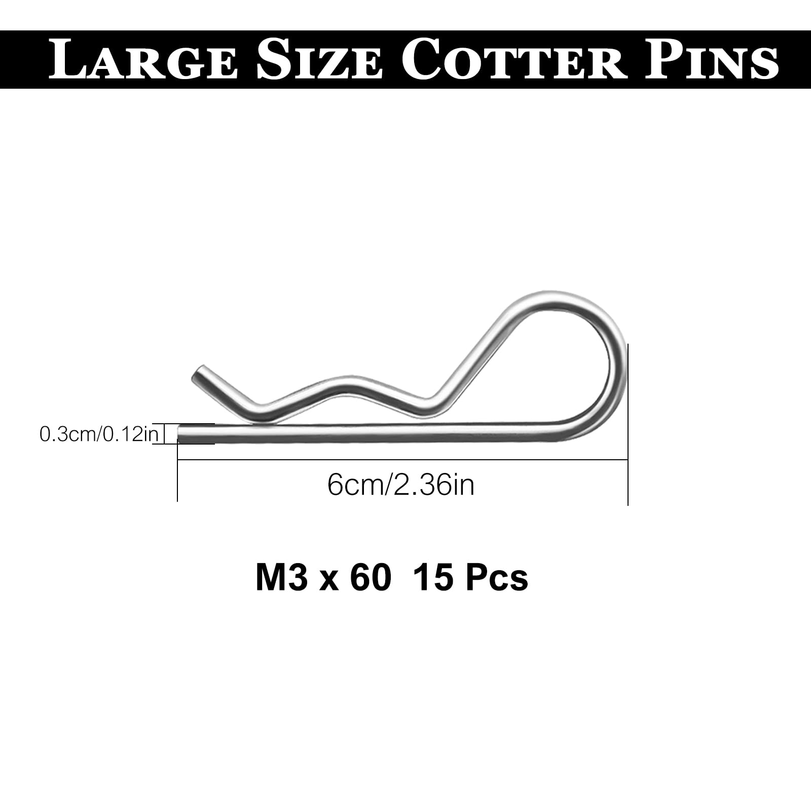 Snapklik.com : 15 Pcs Heavy Duty Hitch Pins Cotter Pin R Clips, Large ...