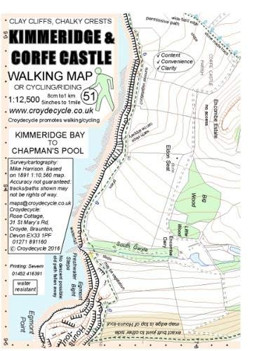 Buy Kimmeridge & Corfe Castle Walking Map: Kimmeridge Bay to Chapman's ...