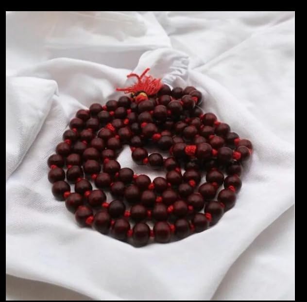 Real Earth Gems Sandalwood Rossary चन्दन की माला Chandan Ki Mala 108 ...