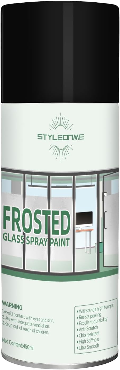 Glass Frosted Spray Paint Black, 450ml, 1 Bottle 15.22oz, Glass ...