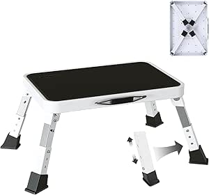 Amazon.com: RV Step Stool Foldable Adjustable Height Sturdy Metal ...