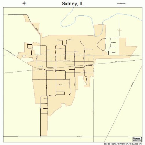 Amazon.com : Large Street & Road Map of Sidney, Illinois IL - Printed ...