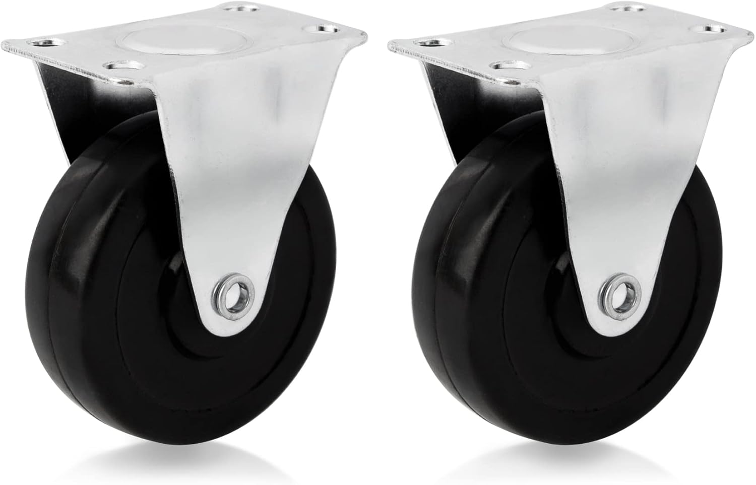 Amazon.com: AUEAR, 2 Pack 3 Inch Rubber Caster Wheels Heavy Duty Fixed ...
