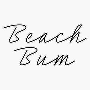 Amazon.com: Beach Bum - Black Vinyl Sticker Waterproof Decal Laptop ...
