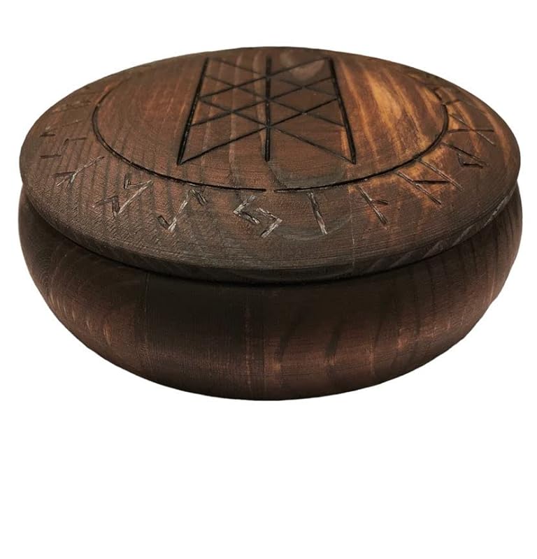 Amazon.com: Web Of Wyrd Rune Box Red Mahogany Wood Runes Set Futhark ...