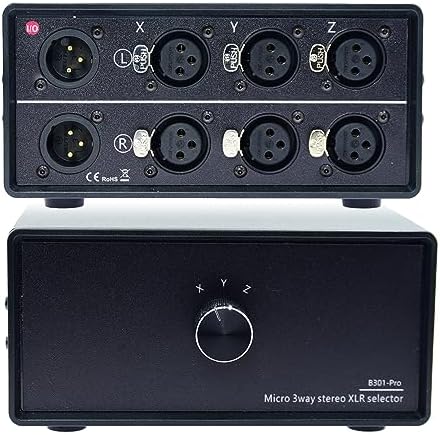 Amazon.com: No Noise No External Power 3 in 1 Out XLR Audio Selector ...