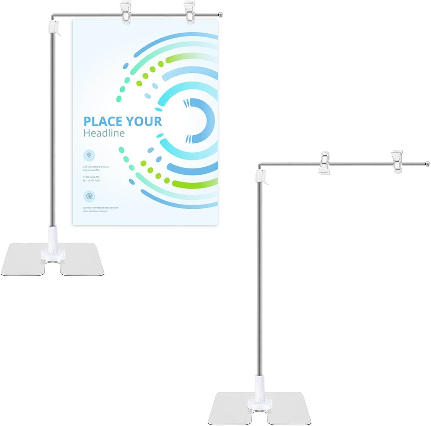 Amazon.com: 2 PCS L-Sign Adjustable Metal Banner Holder Store Counter ...