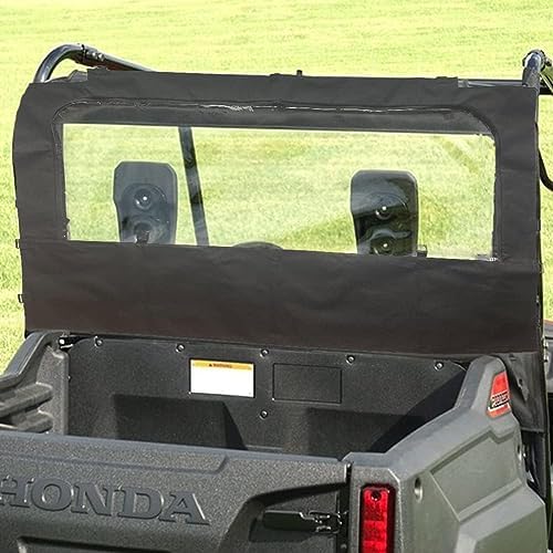 QYMOTO UTV Rear Windshield,Soft Back Window with Zipper-open Window for ...