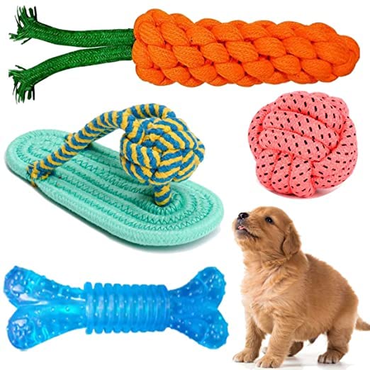 Buy Smart Pups Cotton Chew Rope Slipper Dog Toys for Teething + Gum ...