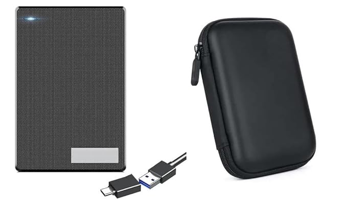 750GB External Portable Hard Disk with Protection Carring Case 2-in-1 ...