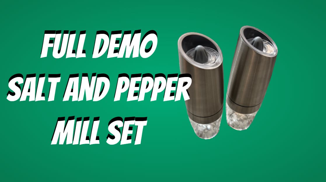 Watch Gravity Mill Salt & Pepper Shaker battery install &in ACTION on ...