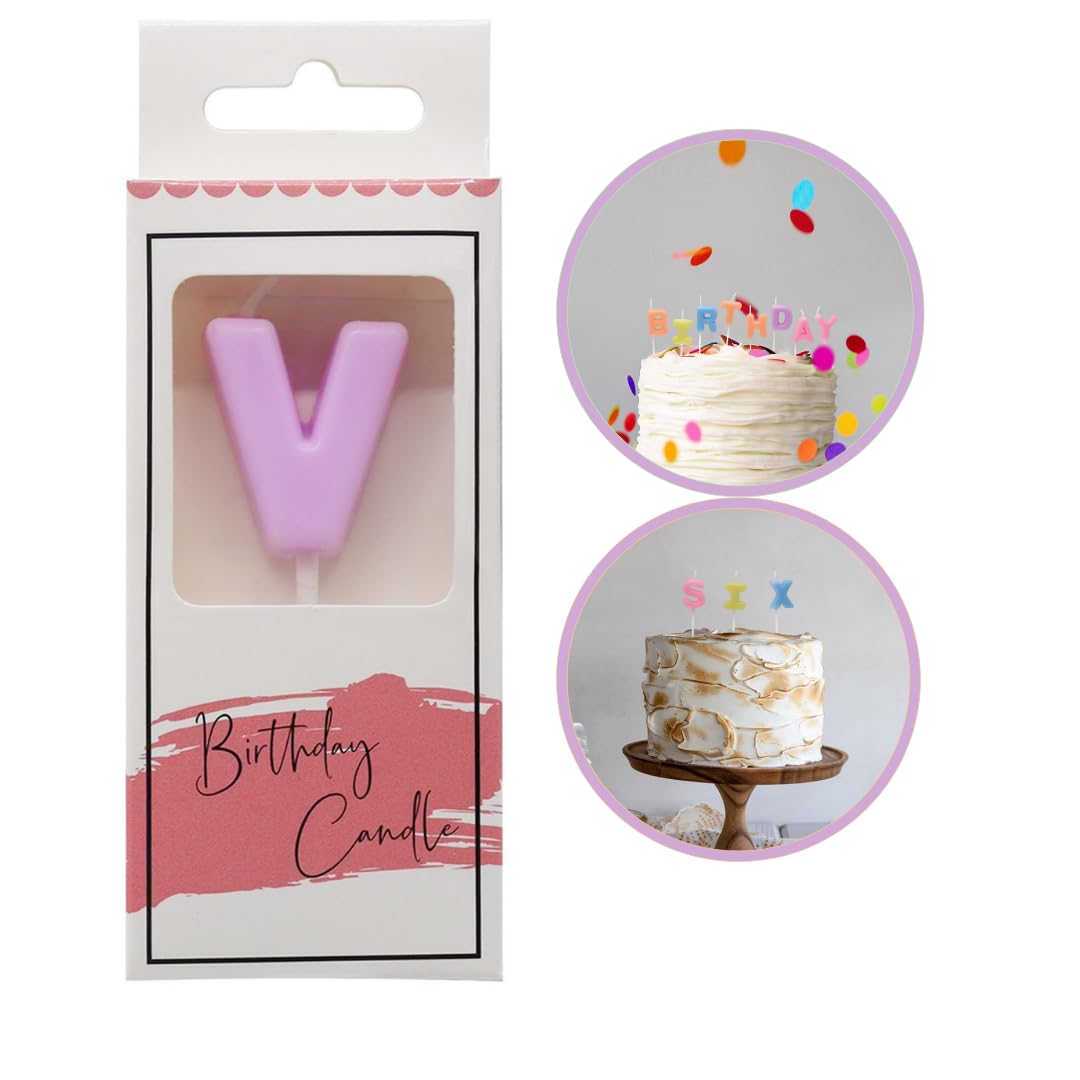 Amazon.com: Birthday Candle Letters, Birthday Candles, V Letter Candle ...