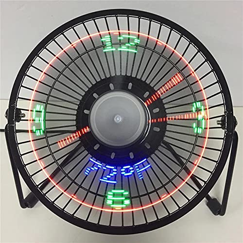 Amazon.com: TKUS USB LED Clock Mini Fan with Real Time Temperature ...
