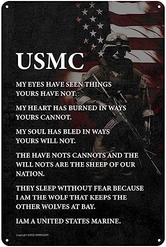 Amazon.com: KAIMKEART USMC Wall Art Decor - Metal Sign with Marine ...