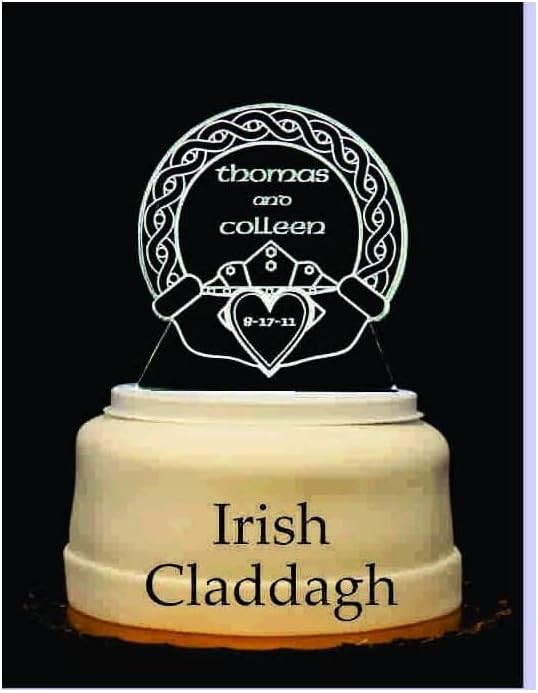 Amazon.com: Irish Claddagh Light-Up Wedding Cake Topper : Grocery ...