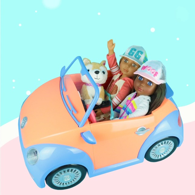 GG Convertable Car, 14-inch Doll Vehicle In Orange Blue,, 43% OFF