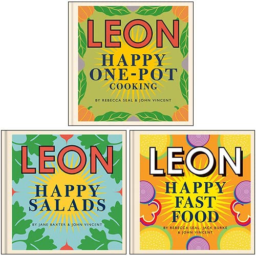 Leon Happy One-pot, Leon Happy Fast Food, LEON Happy Salads 3 Books ...