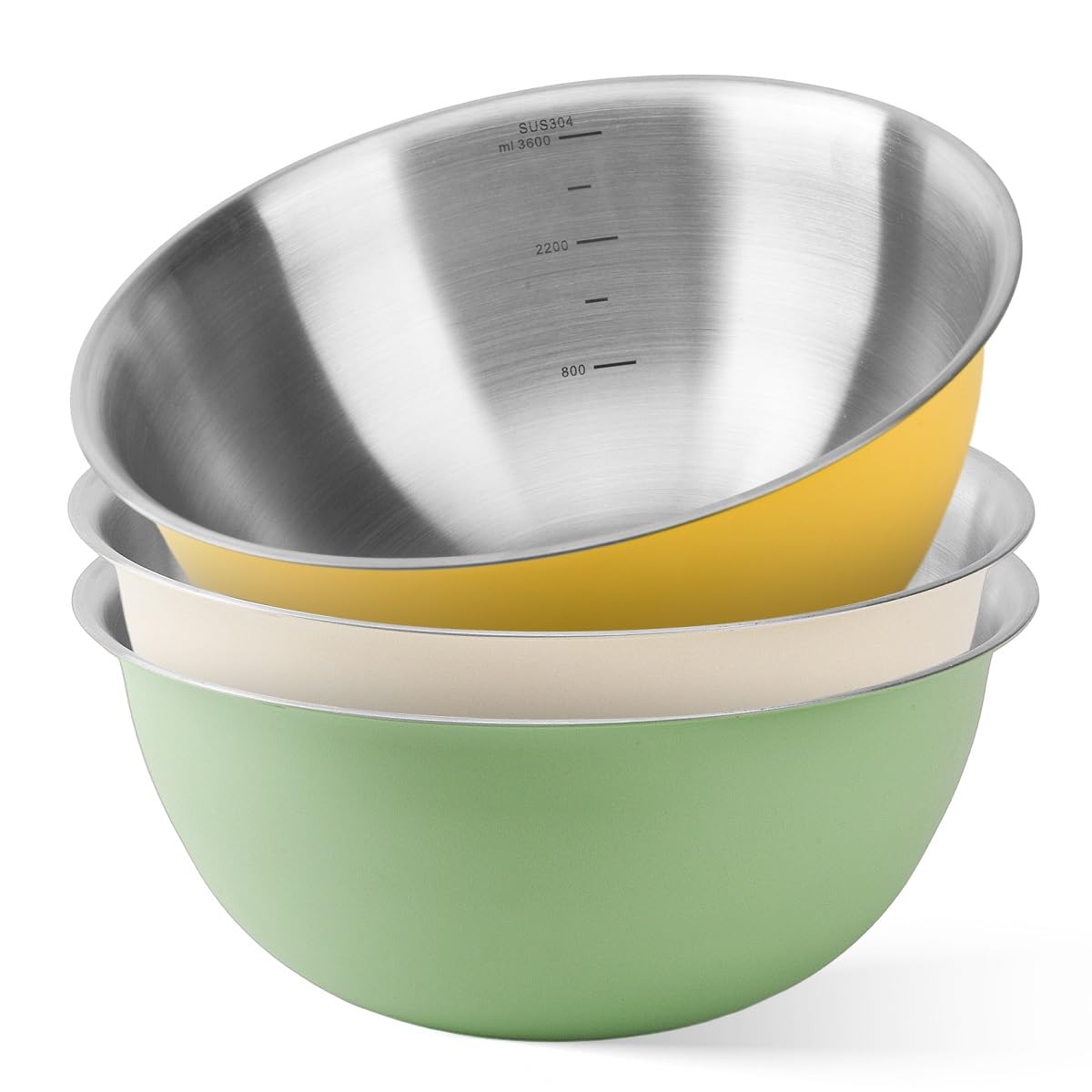 No Name No Seal Stainless Steel Salad Bowl Mixing Bowl Set of 3 ...