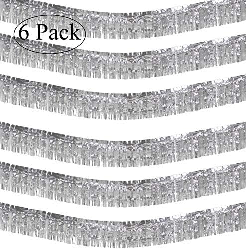 Amazon.com: 6 Pack 6 Feet Foil Fringe Garland Metallic Tassle Banner ...