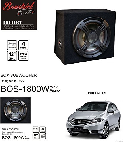 Bowstrick Car Bass Tube Box With 12 Inch Sub Woofer And In Built ...