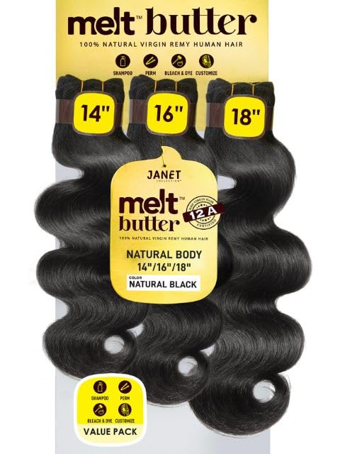 Amazon.com : Janet Collection melt butter 12A 100% Natural Virgin Remy ...