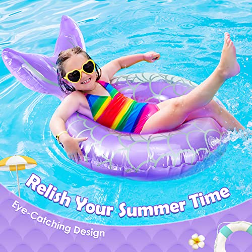 HeySplash Inflatable Swim Rings, Mermaid Tail Shaped Pool Swimming ...
