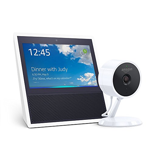 Echo Show – White + Amazon Cloud Cam Indoor Security Camera Bundle ...
