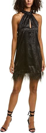 Amazon.com: WAYF Feather Trim Swing Mini Dress : Clothing, Shoes & Jewelry