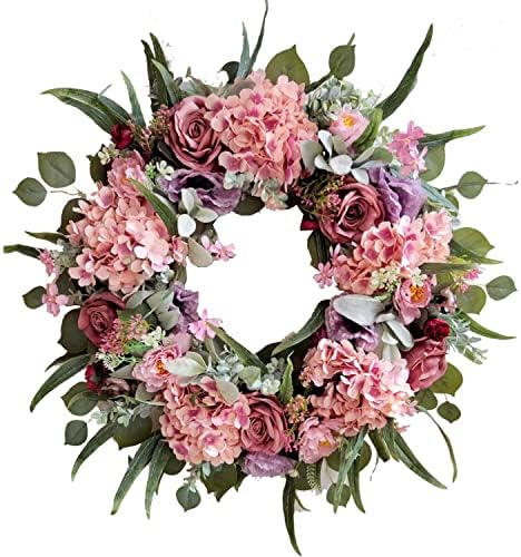 Amazon.com: QUNWREATH Spring Wreath for Front Door 18 Inch Green ...