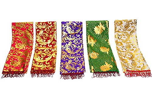 Tibetan Khada Nepali Polyester Khadag (Pack of 5) Multi colour : Amazon ...